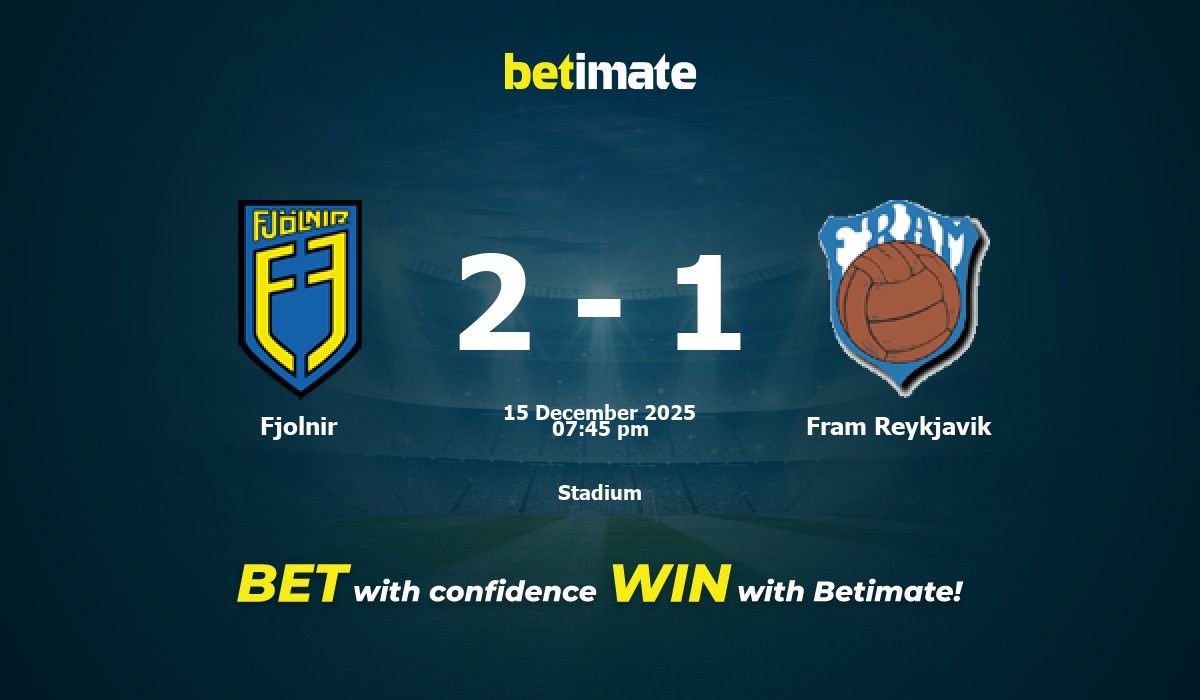 Fjolnir vs Fram Reykjavik Prediction, Odds & Betting Tips 12/15/2025