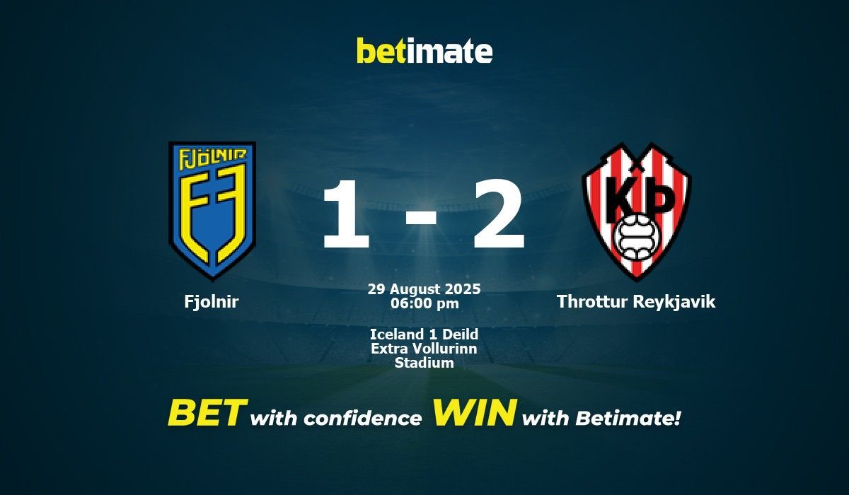 Fjolnir vs Throttur Reykjavik Prediction, Odds & Betting Tips 08/29/2025