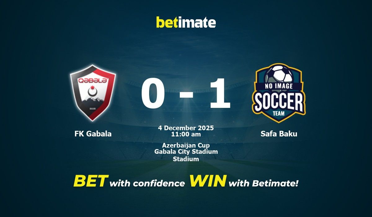 FK Gabala vs Safa Baku Prediction, Odds & Betting Tips 12/04/2025