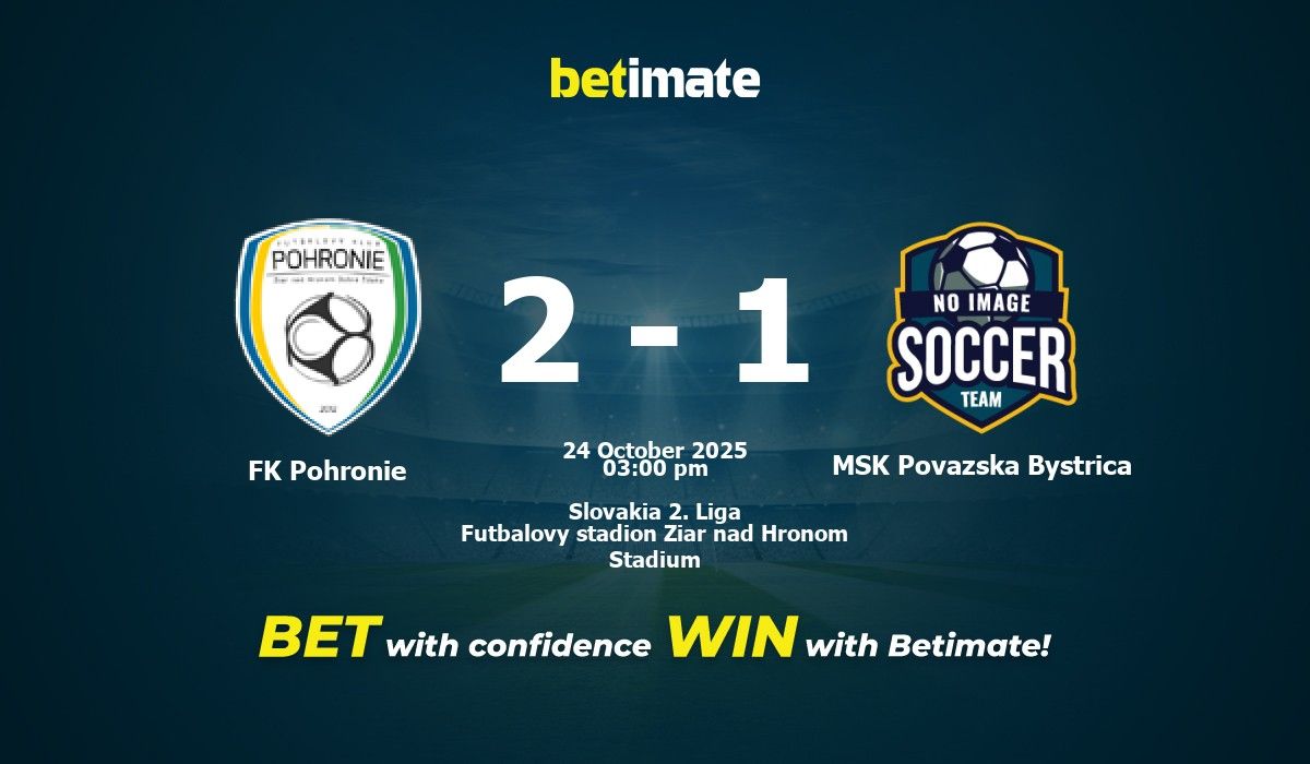 FK Pohronie vs MSK Povazska Bystrica Prediction, Odds & Betting Tips 10 ...