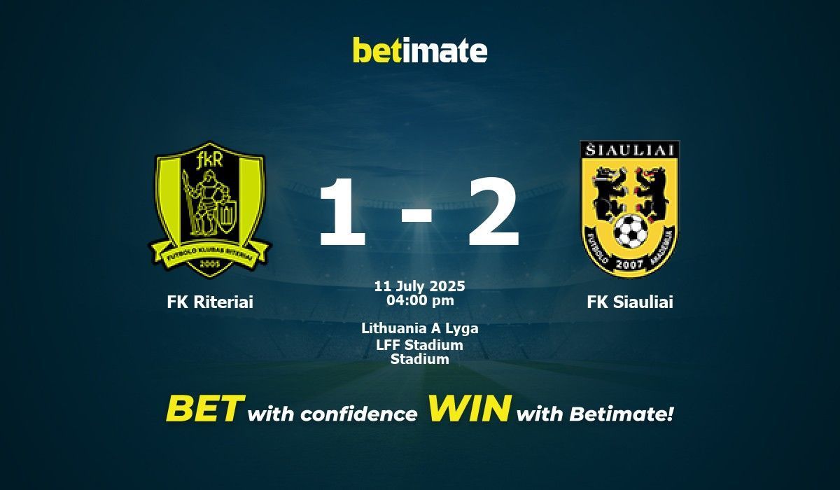 FK Riteriai vs FK Siauliai Prediction, Odds & Betting Tips 07/11/2025