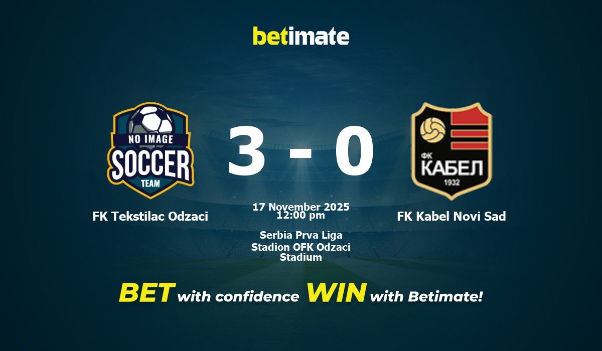 FK Tekstilac Odzaci vs FK Kabel Novi Sad Prediction, Odds & Betting ...