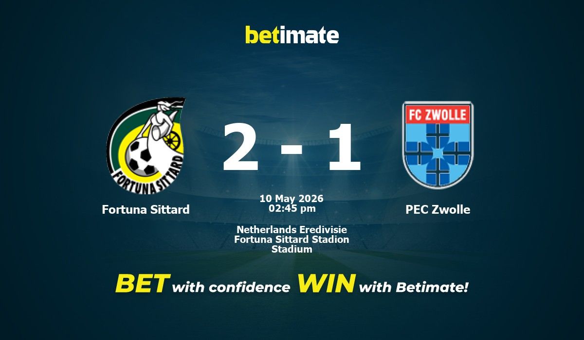 Fortuna Sittard vs PEC Zwolle Prediction, Odds & Betting Tips 05/10/2026