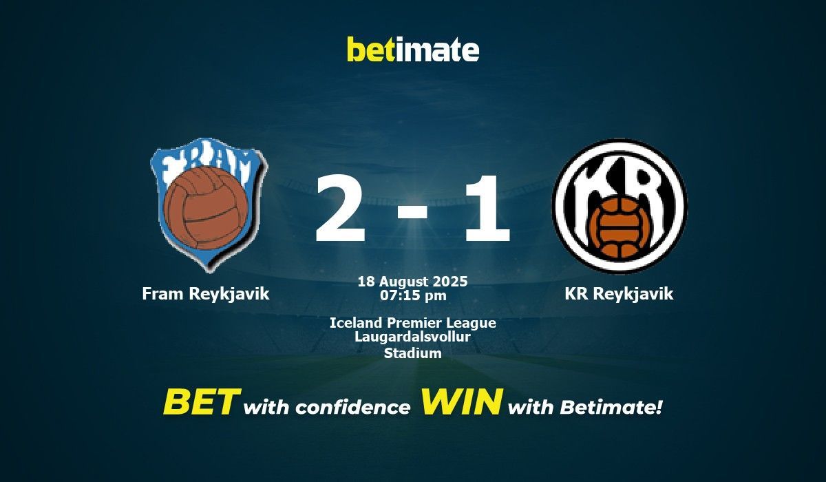 Fram Reykjavik vs KR Reykjavik Prediction, Odds & Betting Tips 08/18/2025