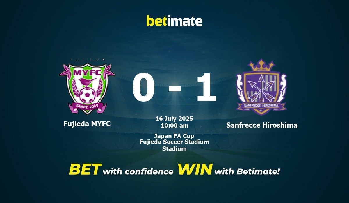 Fujieda MYFC vs Sanfrecce Hiroshima Prediction, Odds & Betting Tips 07/16/2025