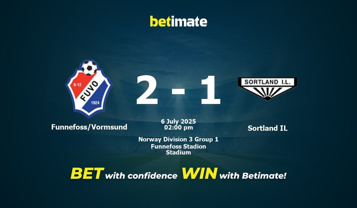 Funnefoss/Vormsund vs Sortland IL Prediction, Odds & Betting Tips 07/06 ...