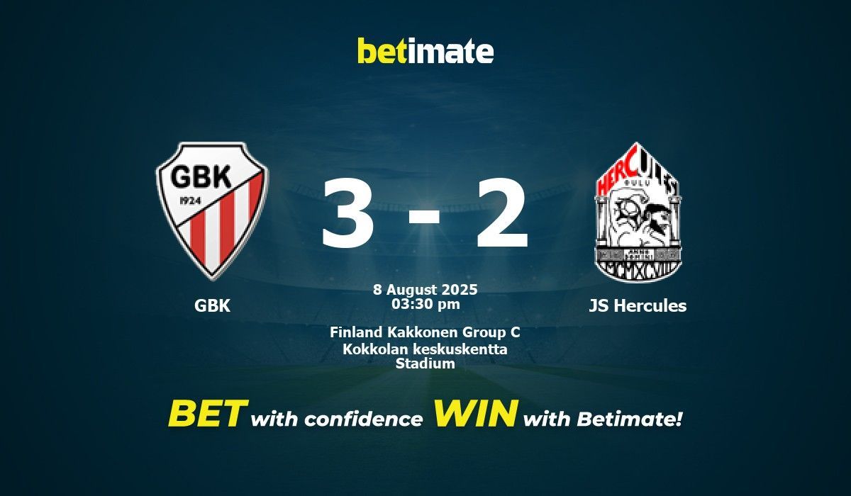 GBK vs JS Hercules Prediction, Odds & Betting Tips 08/08/2025