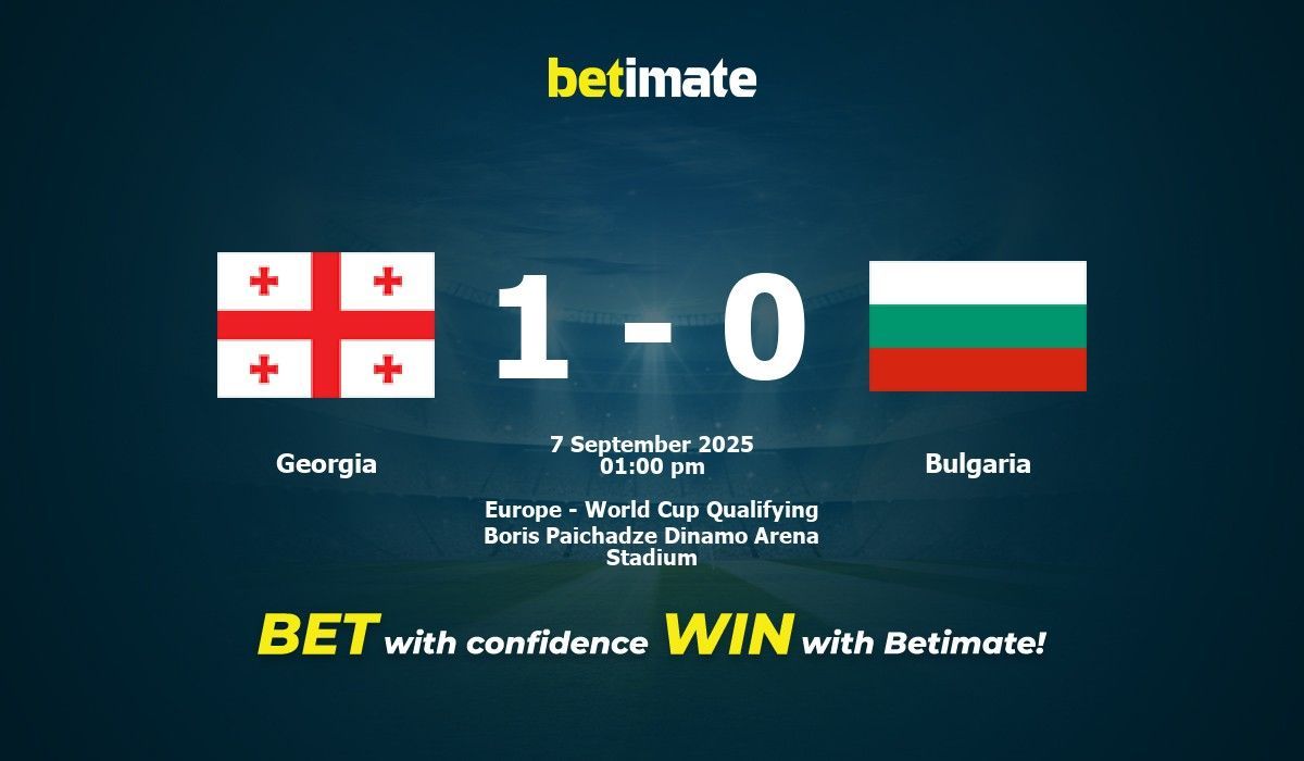 Georgia vs Bulgaria Prediction, Odds & Betting Tips 09/07/2025