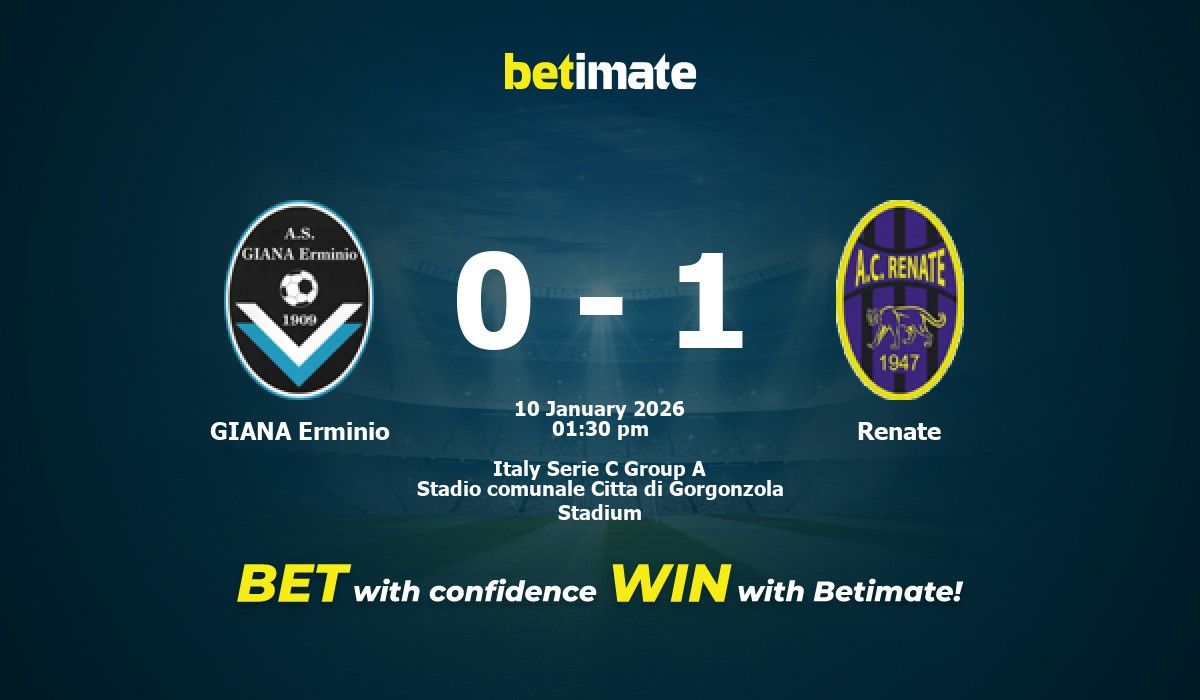GIANA Erminio vs Renate Prediction, Odds & Betting Tips 01/10/2026