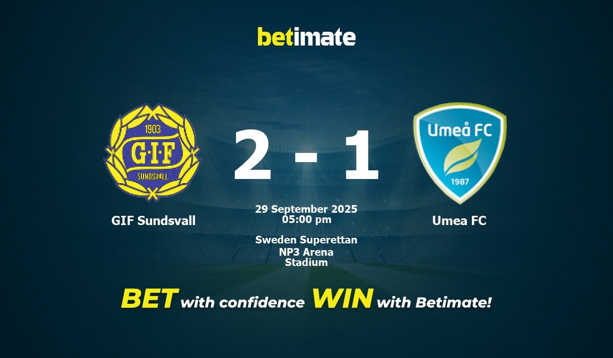 GIF Sundsvall vs Umea FC Prediction, Odds & Betting Tips 09/29/2025
