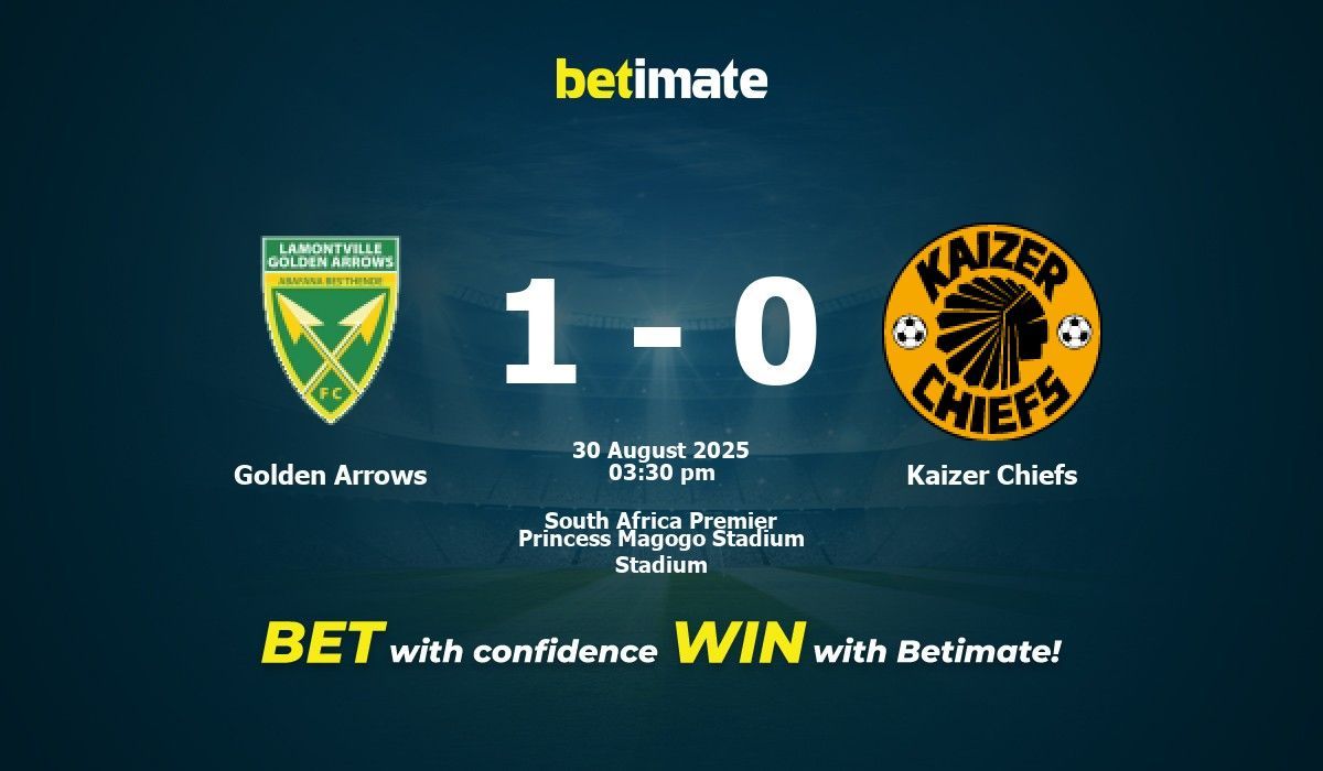 Golden Arrows vs Kaizer Chiefs Prediction, Odds & Betting Tips 08/30/2025