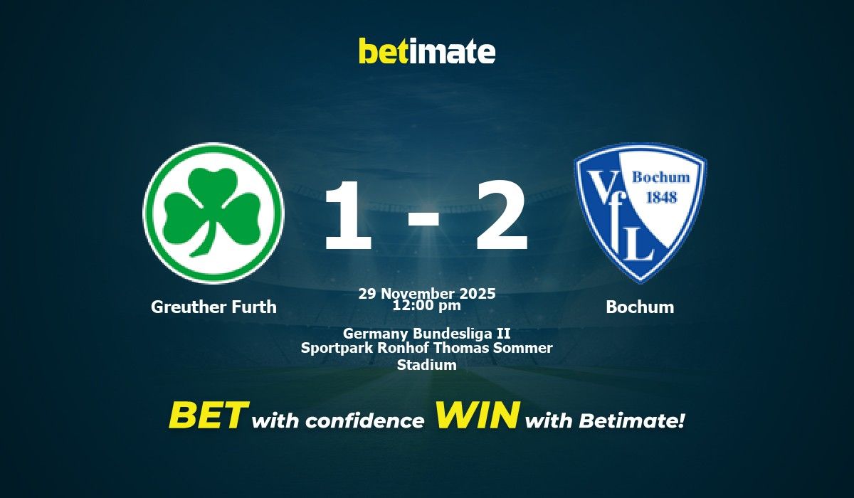 Greuther Furth vs Bochum Prediction, Odds & Betting Tips 11/29/2025