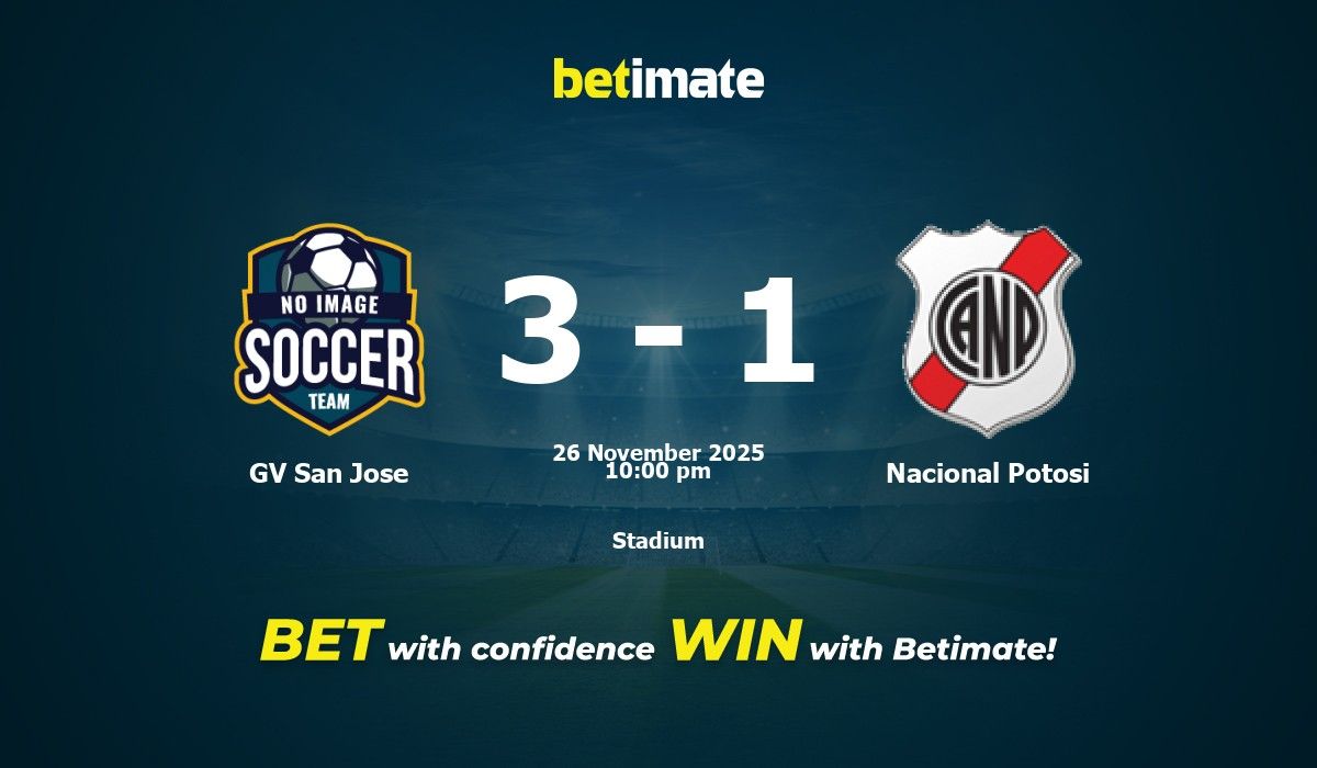 GV San Jose vs Nacional Potosi Prediction, Odds & Betting Tips 11/26/2025