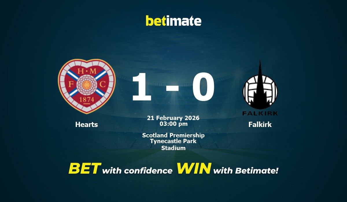 Hearts vs Falkirk Prediction, Odds & Betting Tips 02/21/2026