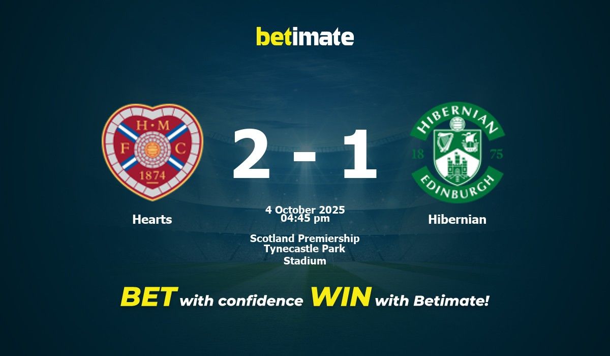 Hearts vs Hibernian Prediction, Odds & Betting Tips 10/04/2025