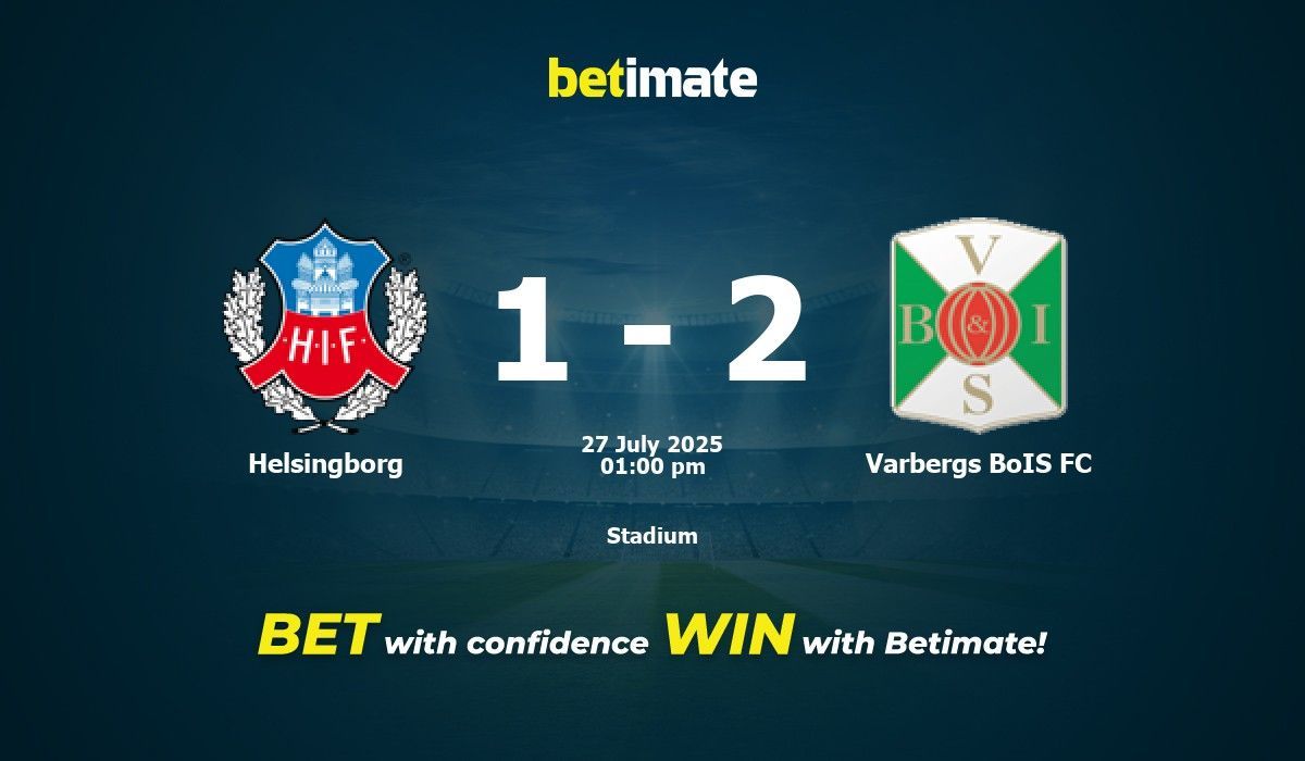 Helsingborg vs Varbergs BoIS FC Prediction, Odds & Betting Tips 07/27/2025