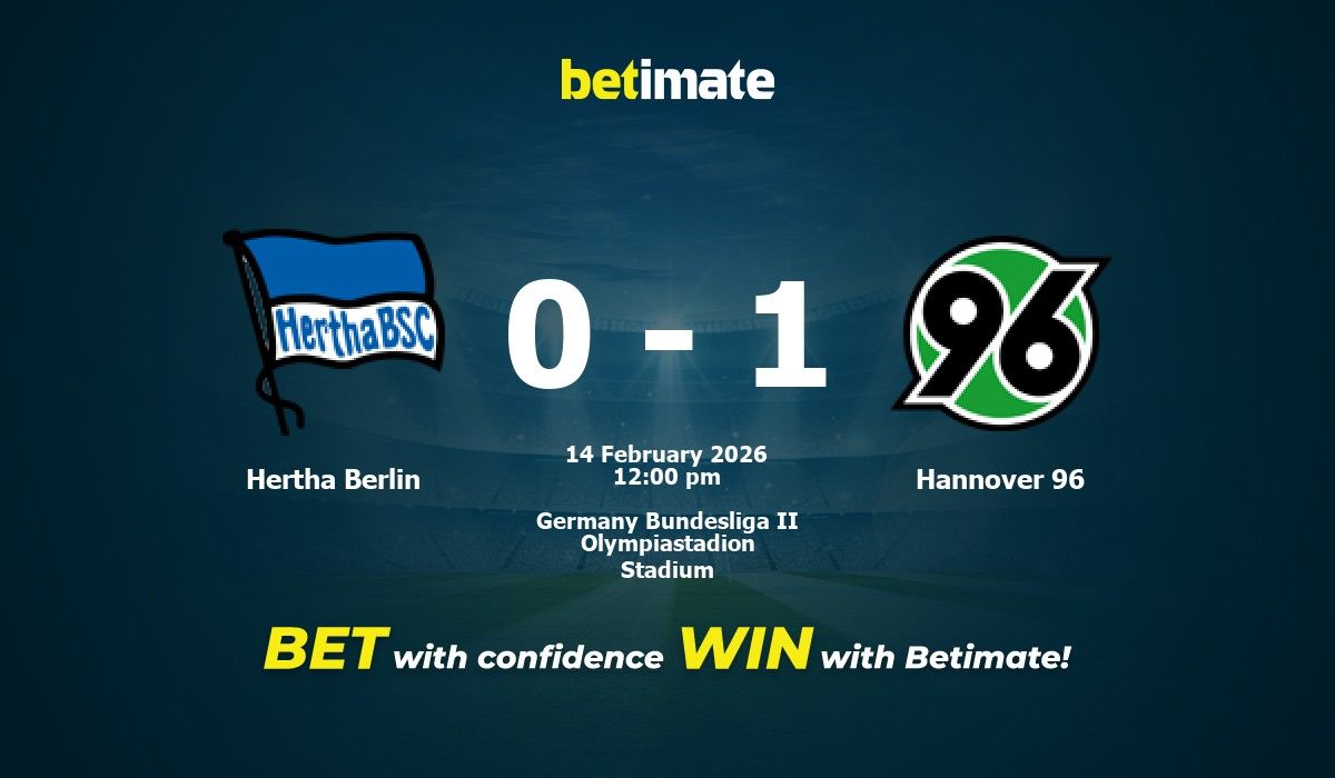 Hertha Berlin vs Hannover 96 Prediction, Odds & Betting Tips 02/14/2026