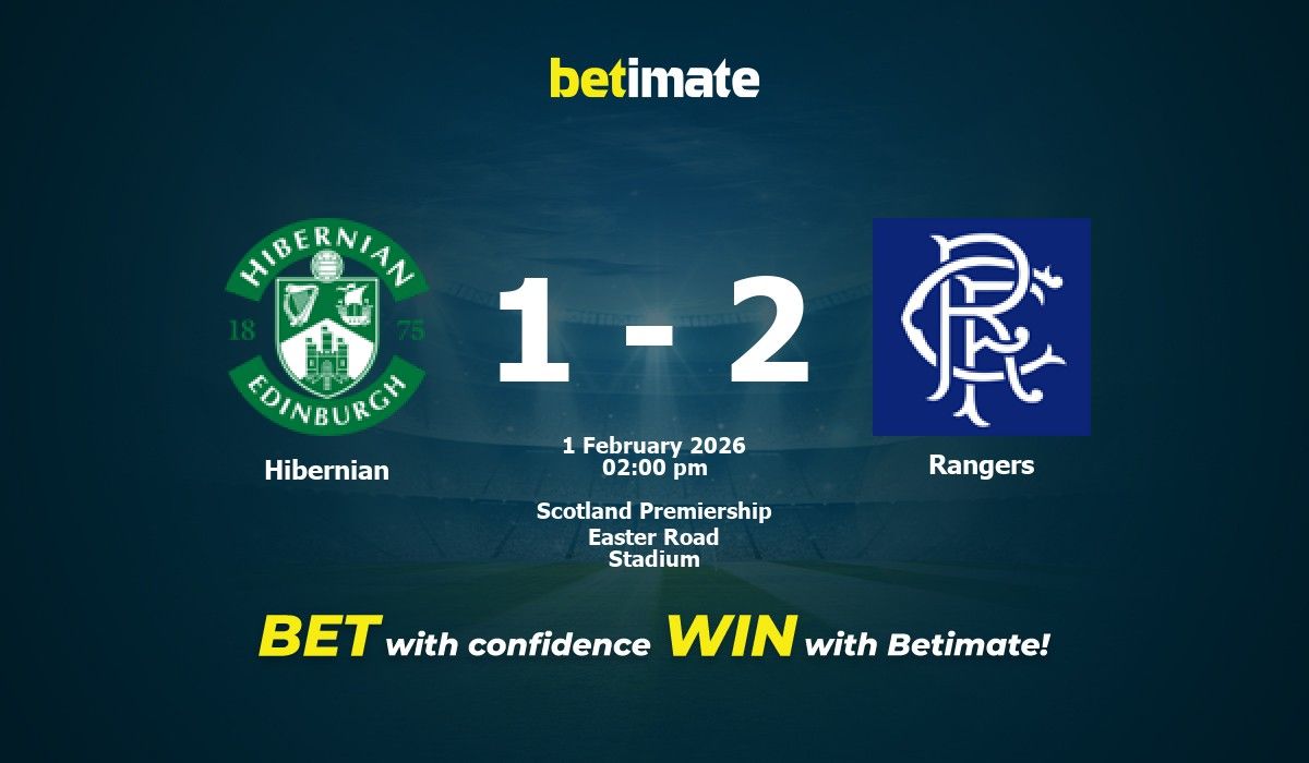 Hibernian vs Rangers Prediction, Odds & Betting Tips 02/01/2026
