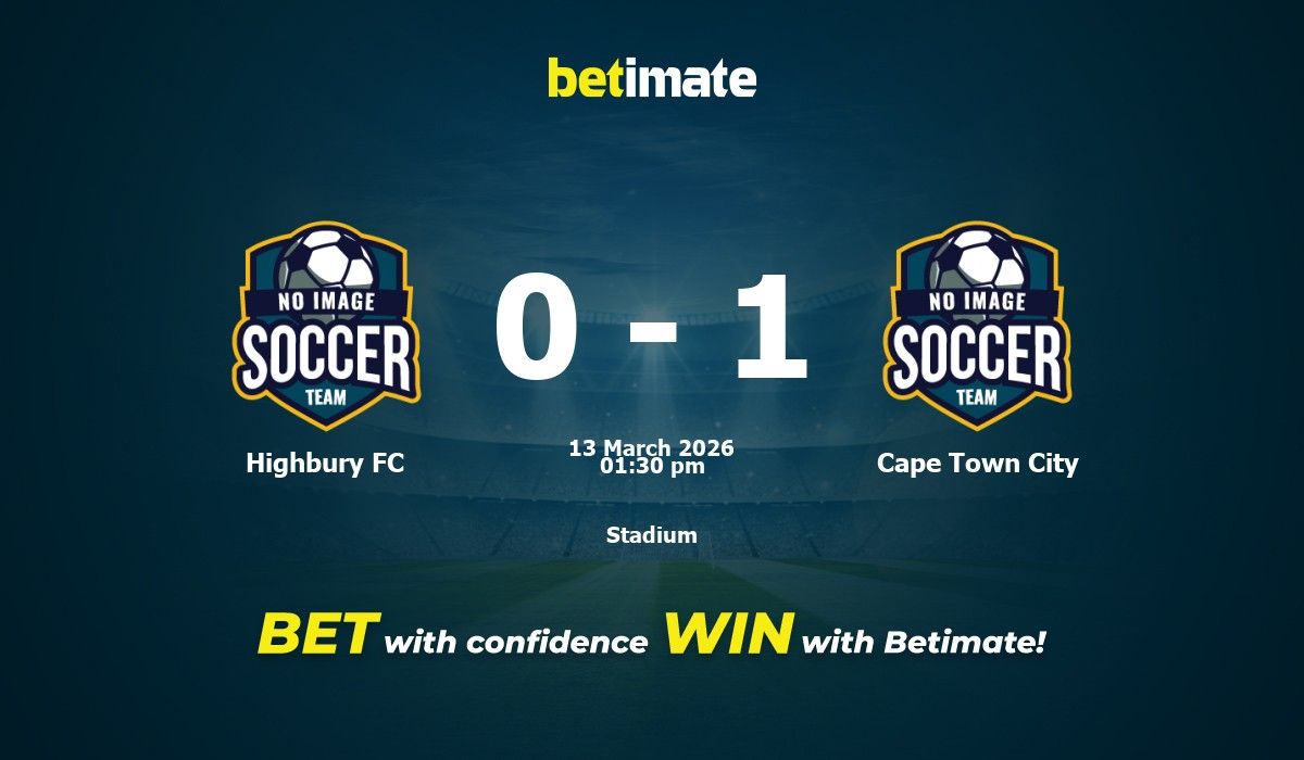 Highbury FC vs Cape Town City Prediction, Odds & Betting Tips 03/13/2026