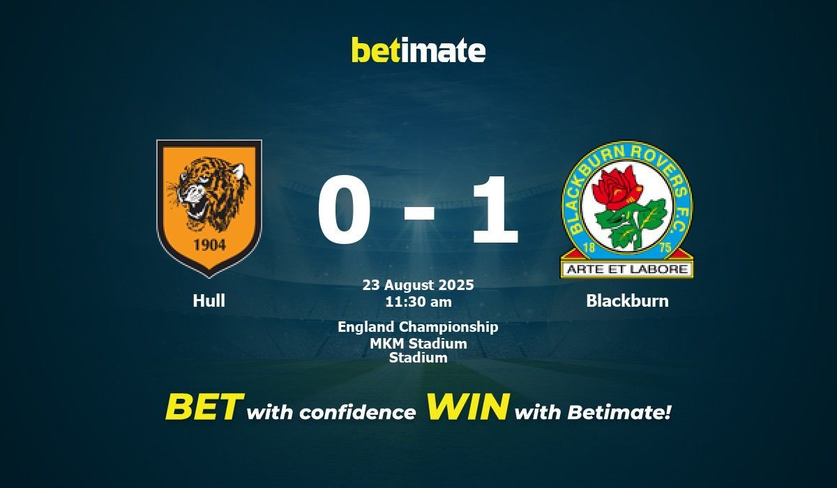 Hull vs Blackburn Prediction, Odds & Betting Tips 08/23/2025