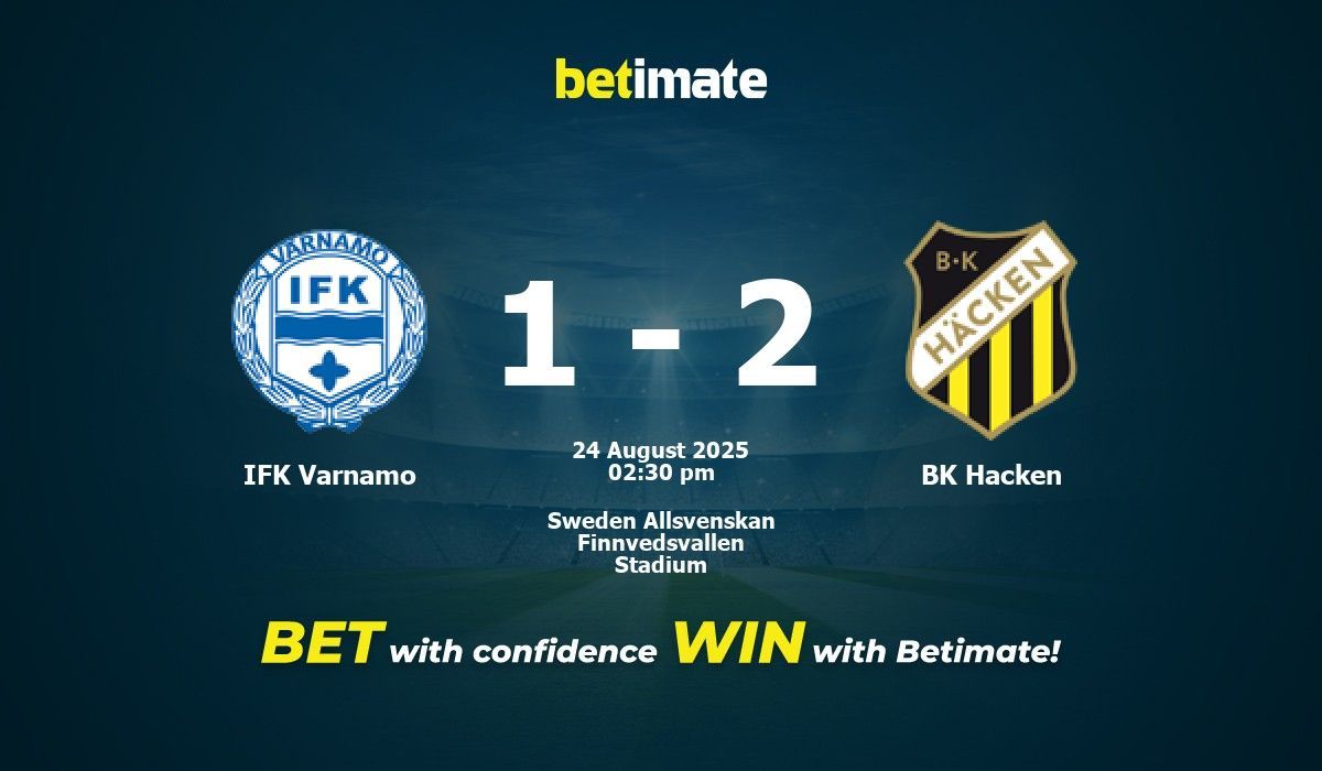 IFK Varnamo vs BK Hacken Prediction, Odds & Betting Tips 08/24/2025
