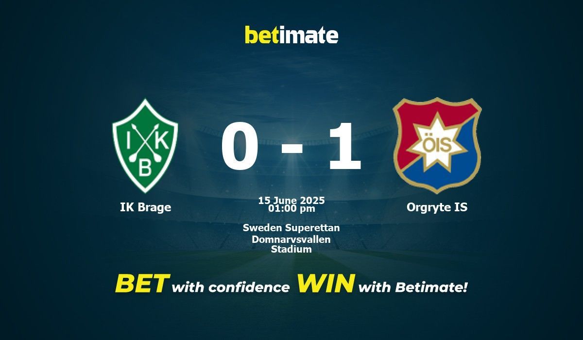 IK Brage vs Orgryte IS Prediction, Odds & Betting Tips 06/15/2025