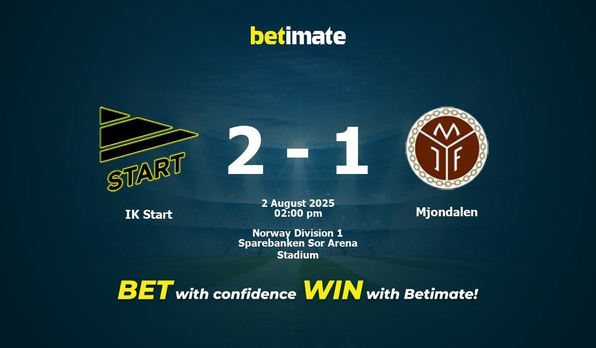IK Start vs Mjondalen Prediction, Odds & Betting Tips 08/02/2025