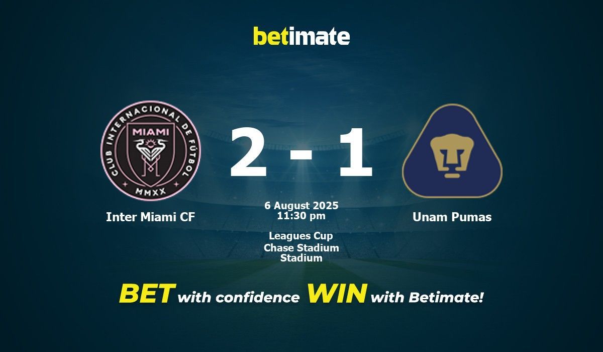 Inter Miami CF vs Unam Pumas Prediction, Odds & Betting Tips 08/06/2025
