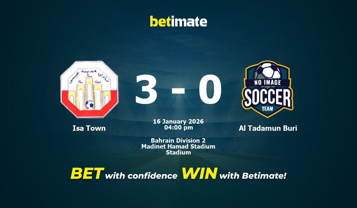 Isa Town vs Al Tadamun Buri Prediction, Odds & Betting Tips 01/16/2026