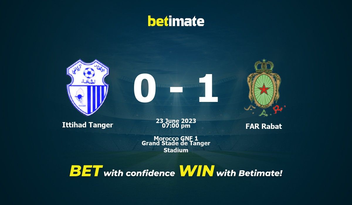 Ittihad Tanger vs FAR Rabat Prediction, Odds & Betting Tips 06/23/2023