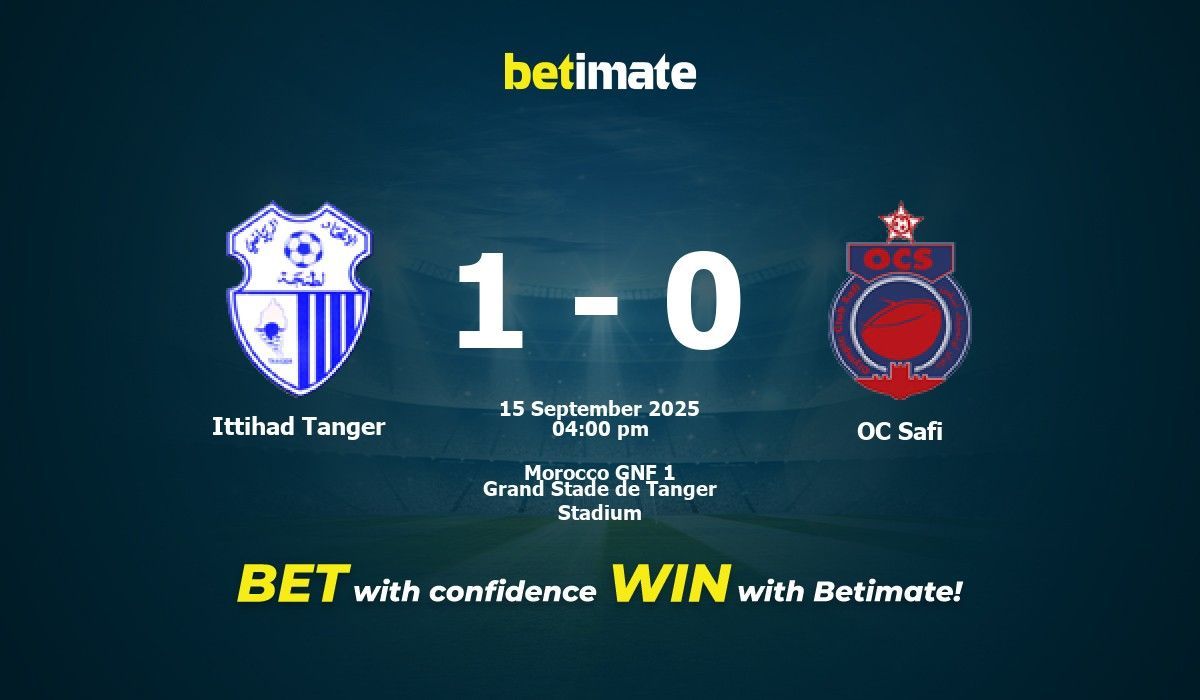 Ittihad Tanger vs OC Safi Prediction, Odds & Betting Tips 09/15/2025