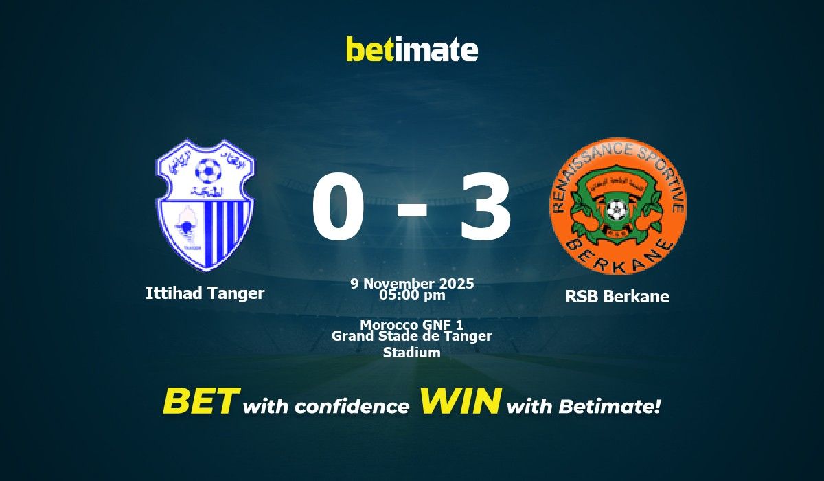 Ittihad Tanger vs RSB Berkane Prediction, Odds & Betting Tips 11/09/2025