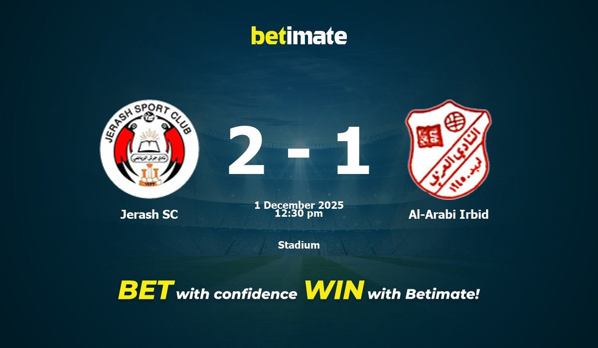 Jerash SC vs Al-Arabi Irbid Prediction, Odds & Betting Tips 12/01/2025