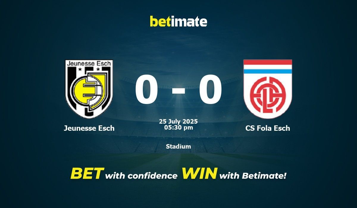 Jeunesse Esch vs CS Fola Esch Prediction, Odds & Betting Tips 07/25/2025