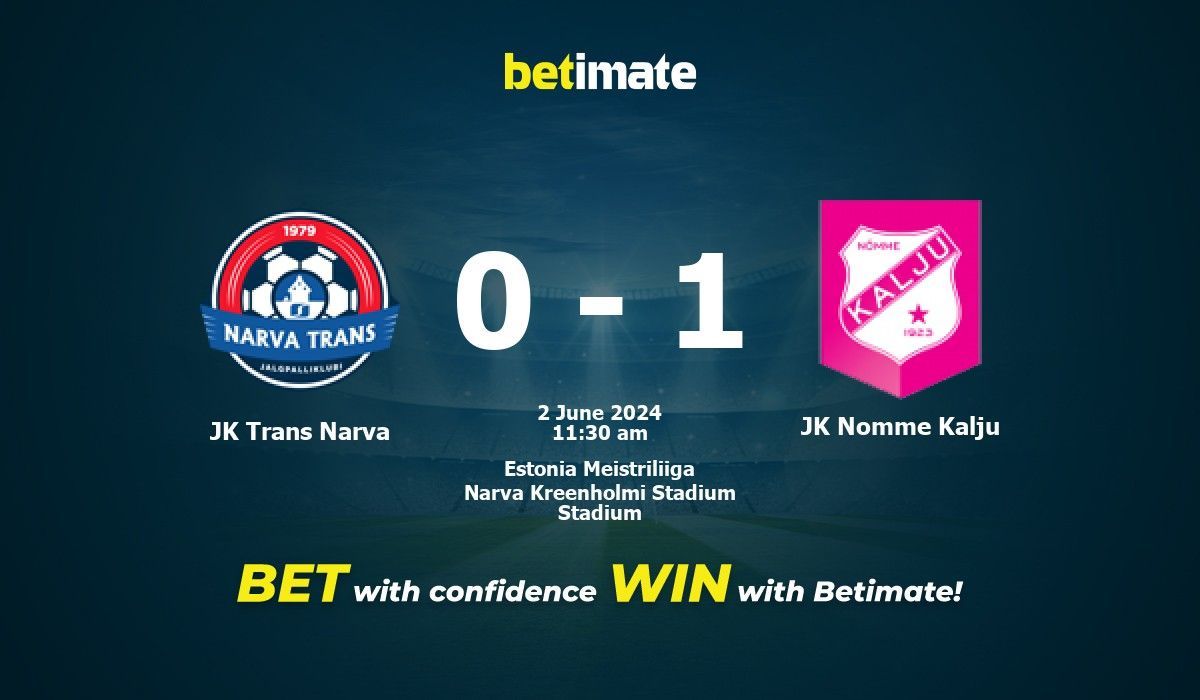 JK Trans Narva vs JK Nomme Kalju Prediction, Odds & Betting Tips 06/02/2024