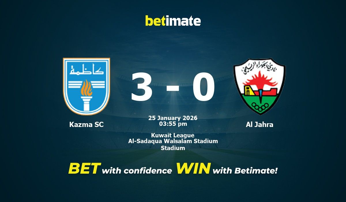 Kazma SC vs Al Jahra Prediction, Odds & Betting Tips 01/25/2026