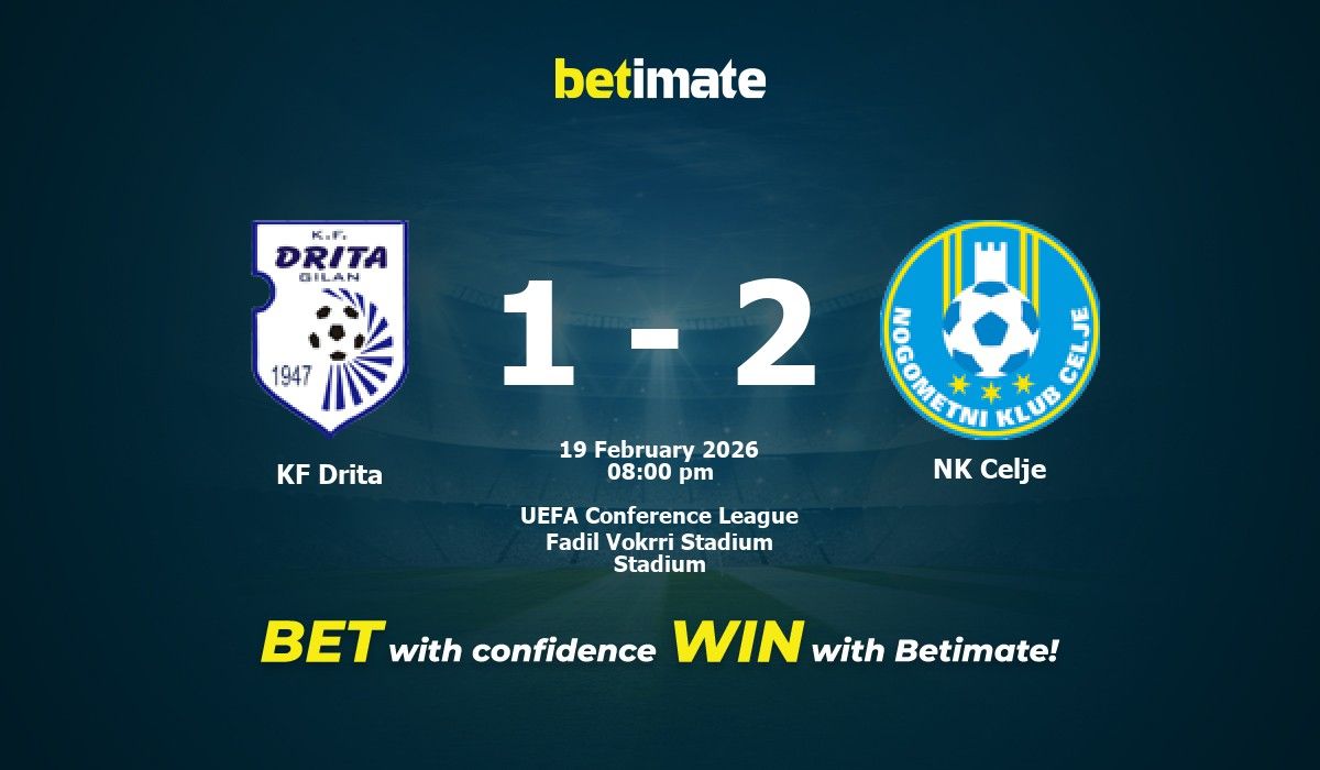 KF Drita vs NK Celje Prediction, Odds & Betting Tips 02/19/2026