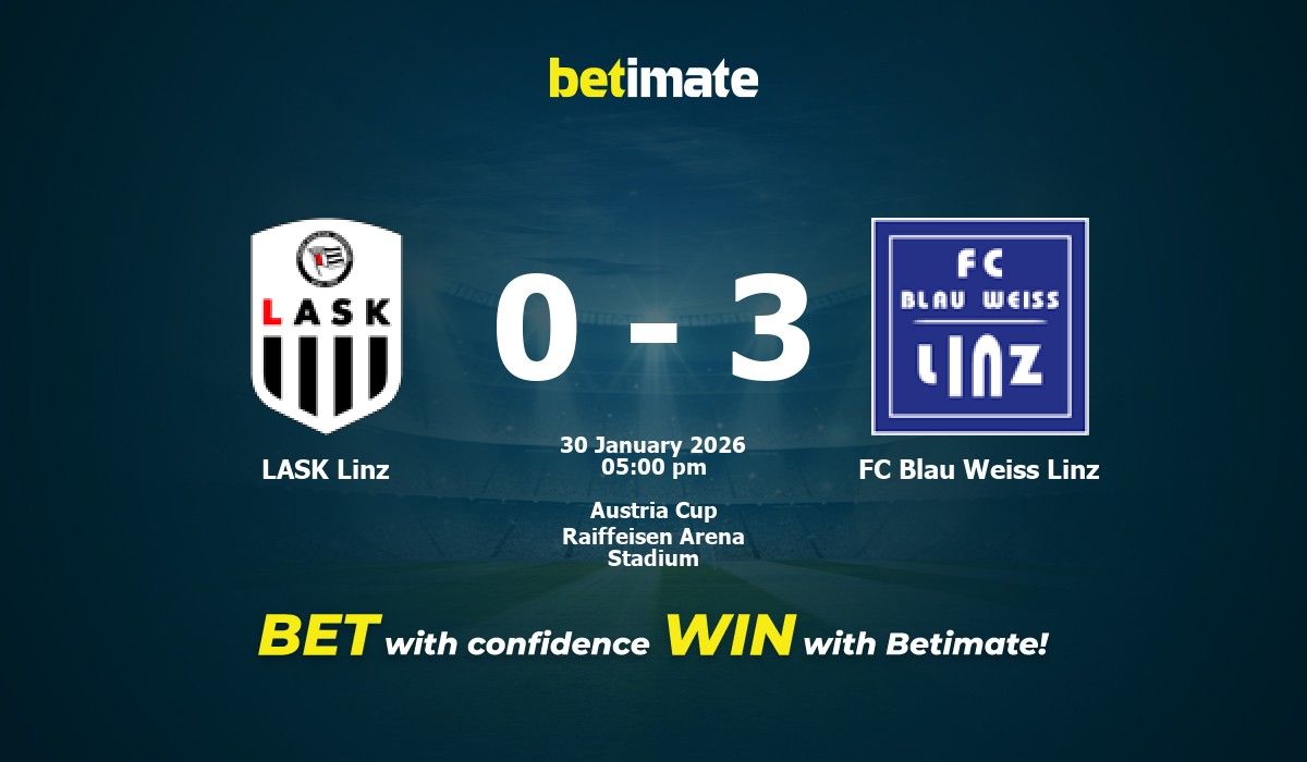 LASK Linz vs FC Blau Weiss Linz Prediction, Odds & Betting Tips 01/30/2026