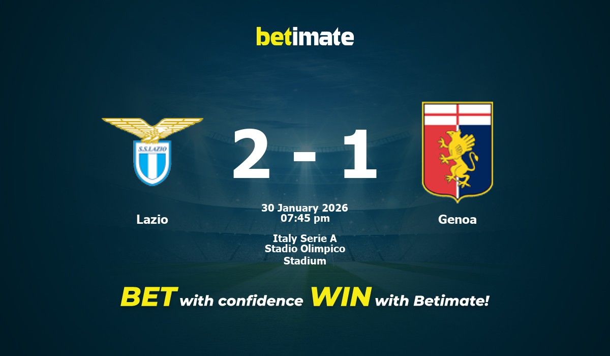 Lazio vs Genoa Prediction, Odds & Betting Tips 01/30/2026