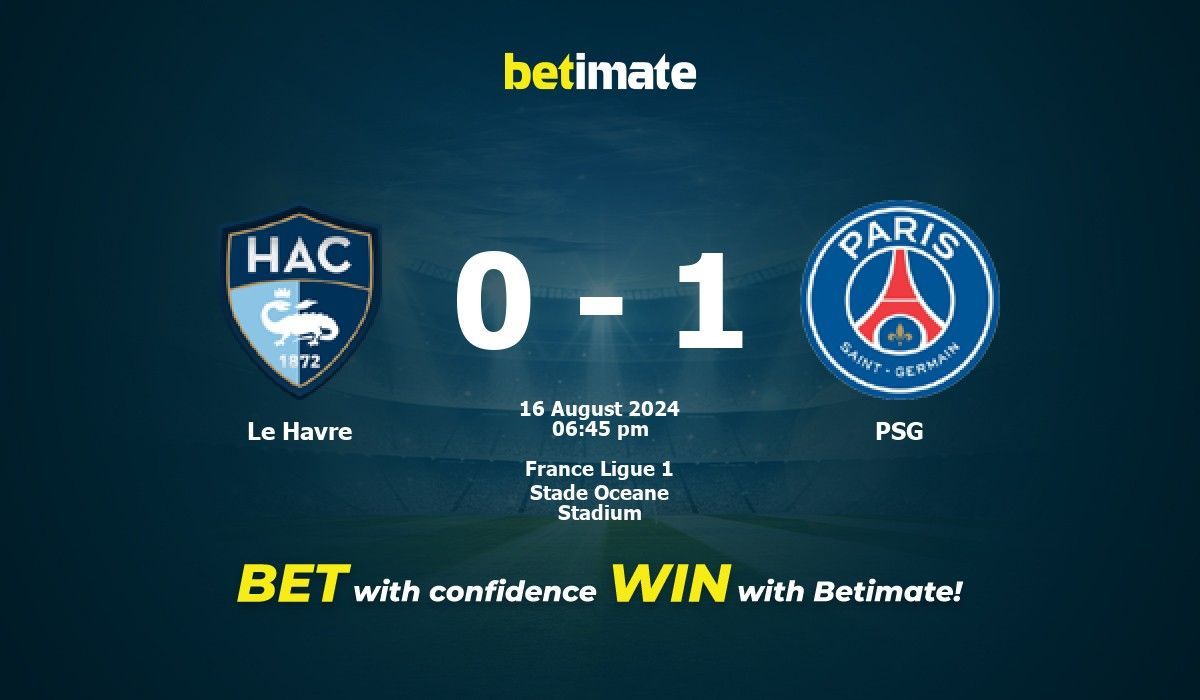 Le Havre vs PSG Prediction, Odds & Betting Tips 08/16/2024