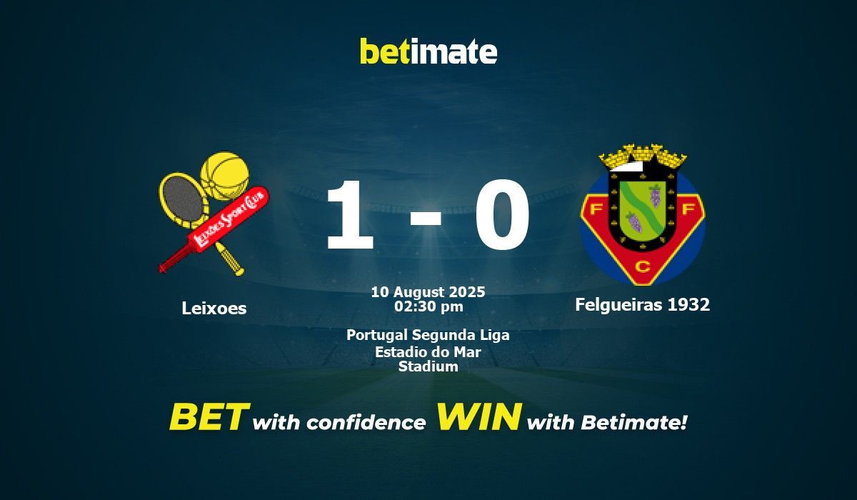 Leixoes vs Felgueiras 1932 Prediction, Odds & Betting Tips 08/10/2025