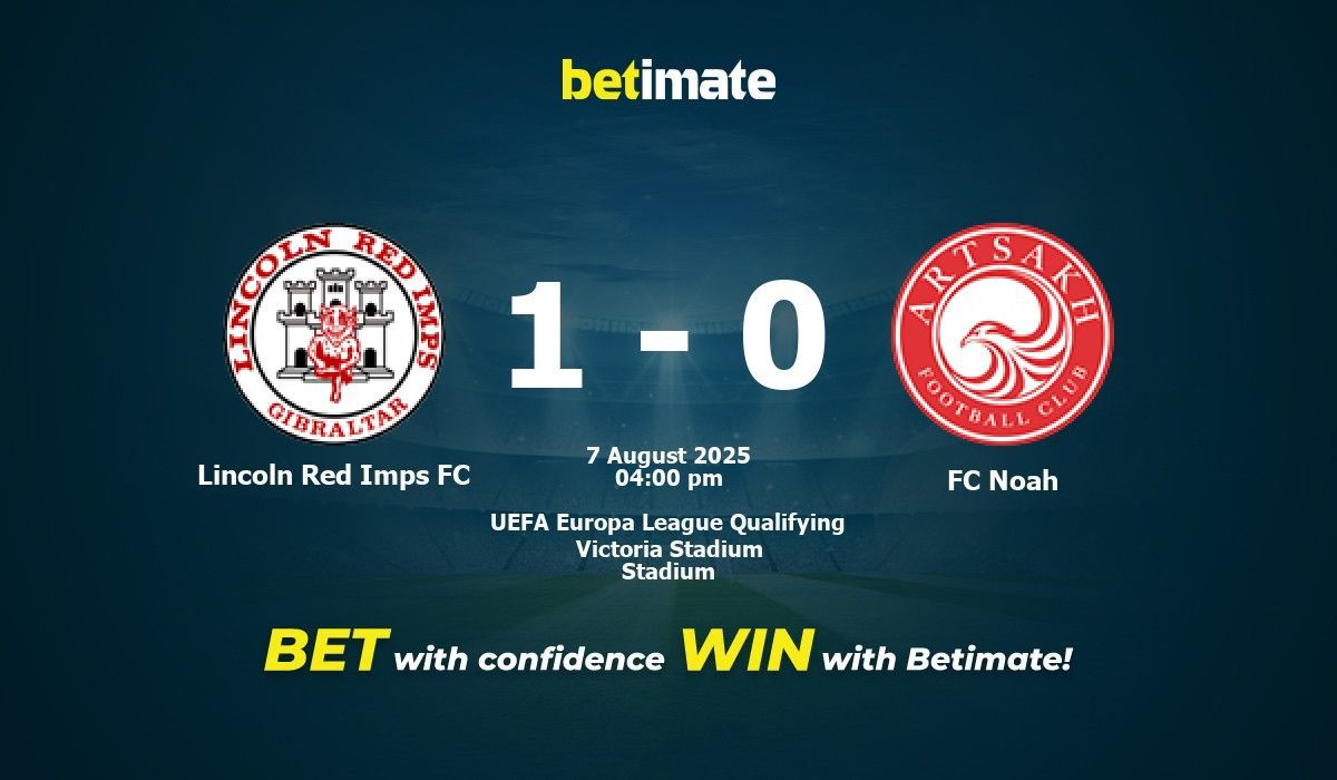 Lincoln Red Imps FC vs FC Noah Prediction, Odds & Betting Tips 08/07/2025