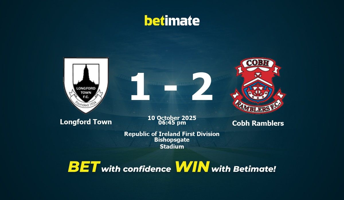 Longford Town vs Cobh Ramblers Prediction, Odds & Betting Tips 10/10/2025