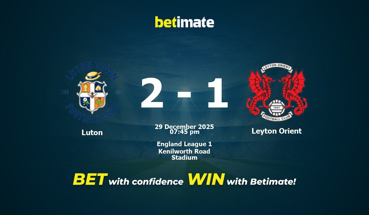 Luton vs Leyton Orient Prediction, Odds & Betting Tips 12/29/2025