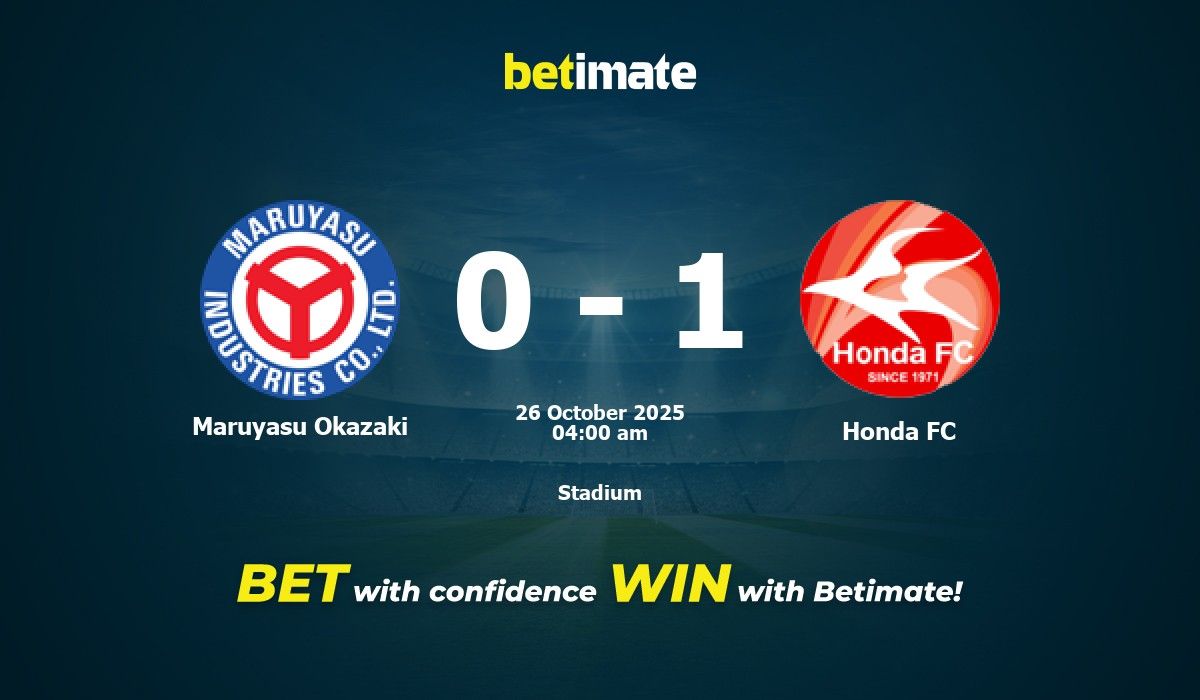 Maruyasu Okazaki vs Honda FC Prediction, Odds & Betting Tips 10/26/2025