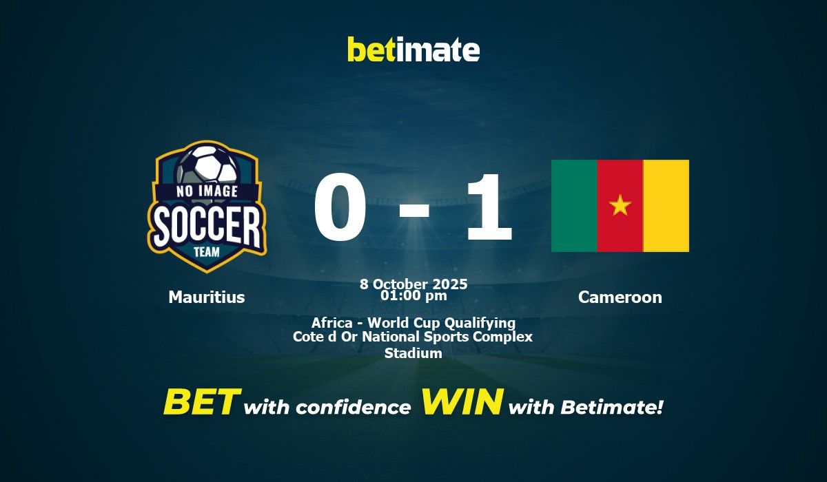 Mauritius vs Cameroon Prediction, Odds & Betting Tips 10/08/2025