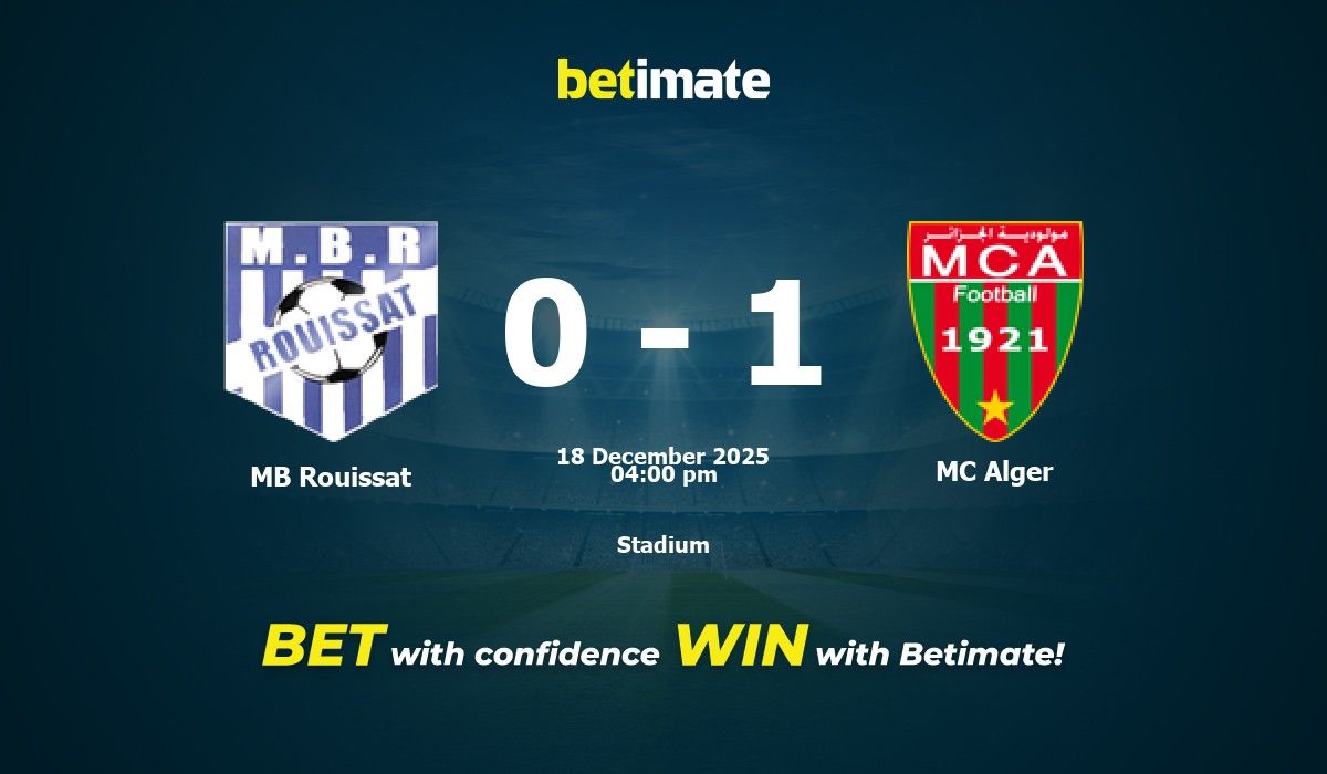 MB Rouissat vs MC Alger Prediction, Odds & Betting Tips 12/18/2025