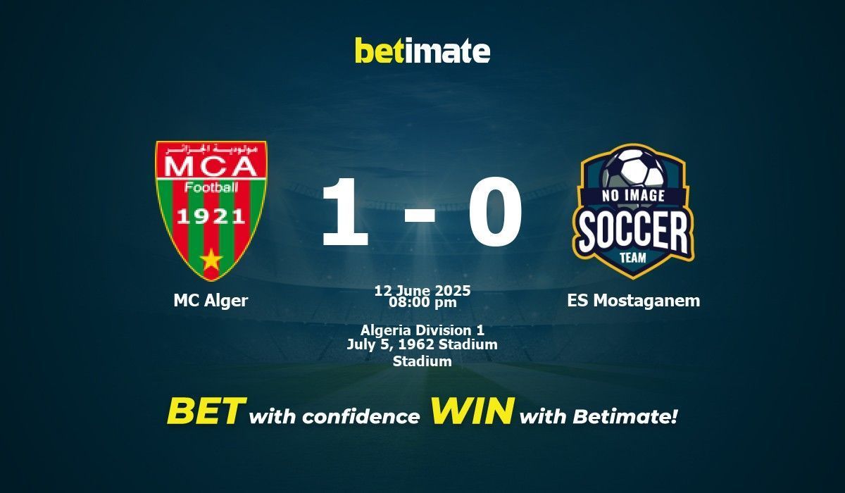MC Alger vs ES Mostaganem Prediction, Odds & Betting Tips 06/12/2025