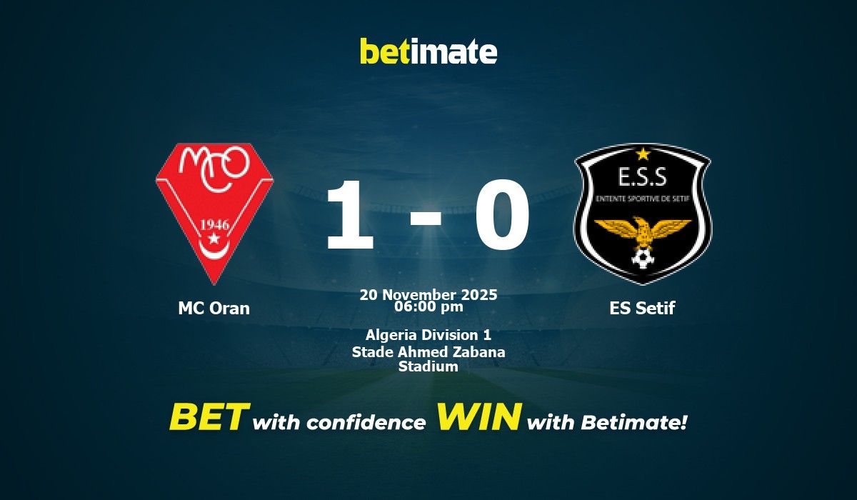 MC Oran vs ES Setif Prediction, Odds & Betting Tips 11/20/2025