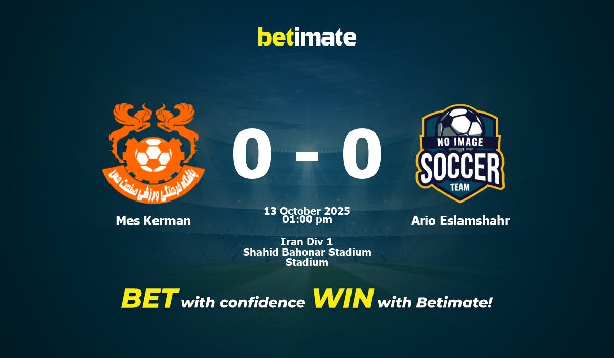 Mes Kerman vs Ario Eslamshahr Prediction, Odds & Betting Tips 10/13/2025